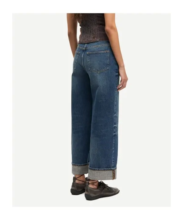 SAMSOE SAMSOE Wide Leg Faded Turn-up Jeans
