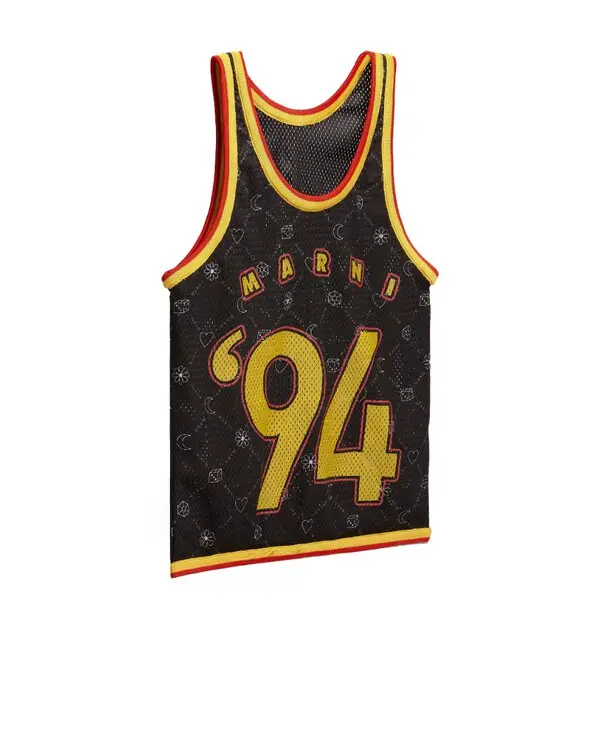 Marni Logo Printed Mesh Tank Top