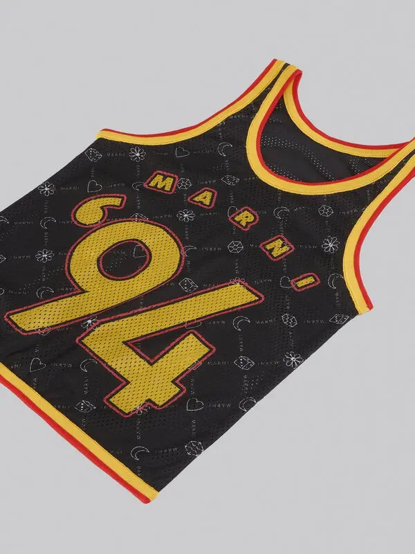 Marni Logo Printed Mesh Tank Top