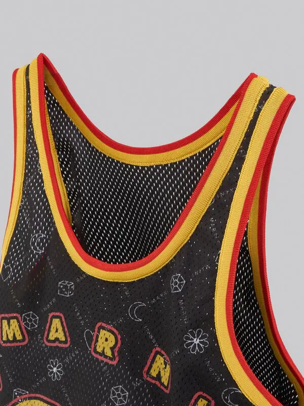 Marni Logo Printed Mesh Tank Top