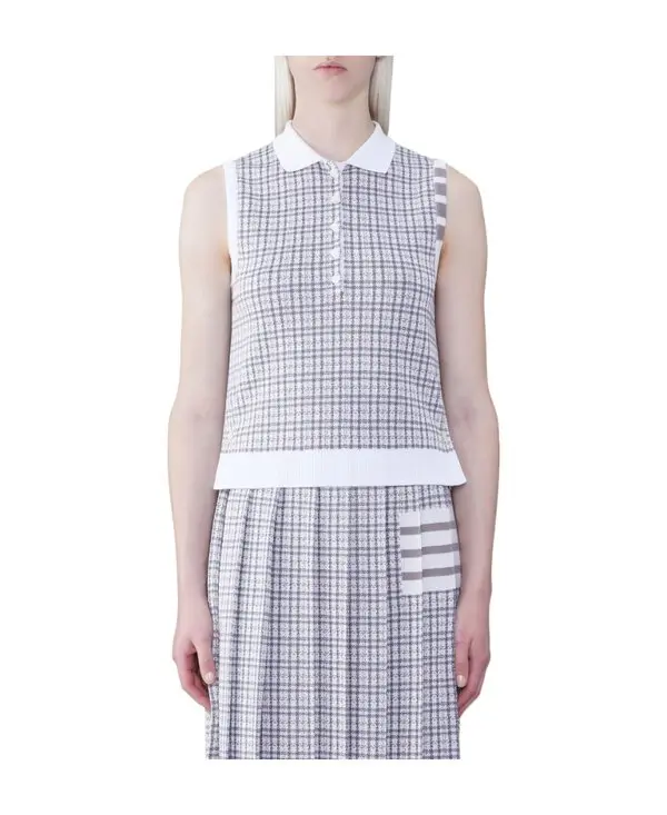 Thom Browne Four-bar Knitted Vest
