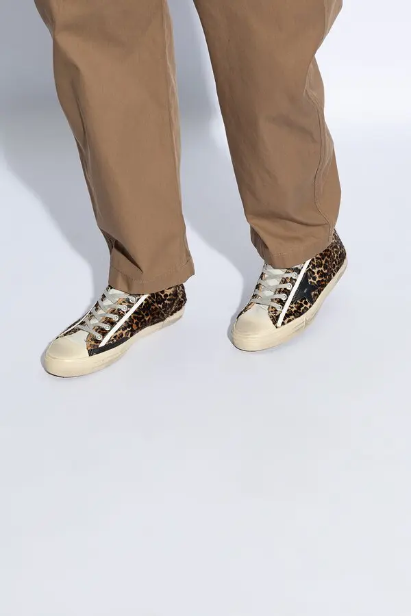 GOLDEN GOOSE V-star 2 Leopard Print Sneakers