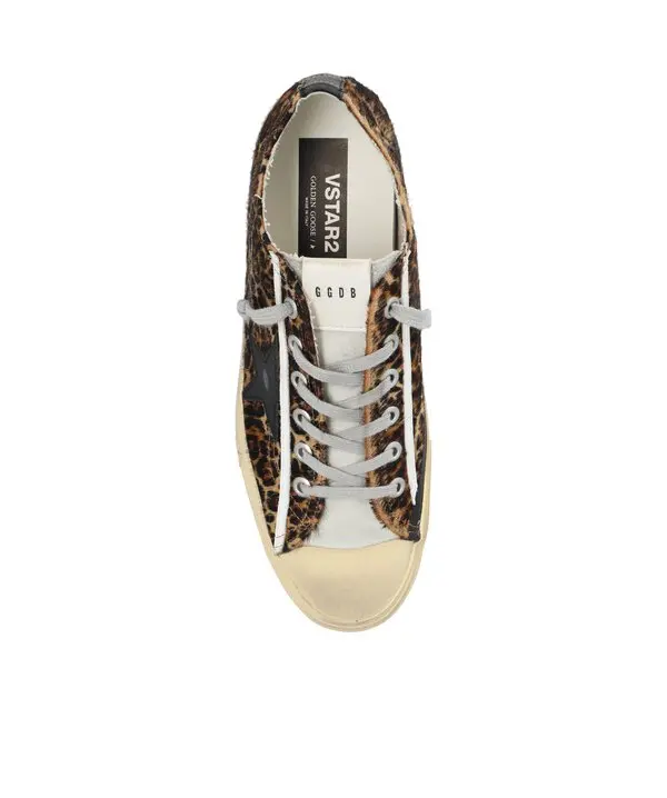 GOLDEN GOOSE V-star 2 Leopard Print Sneakers