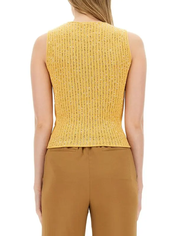 Fabiana Filippi Sequin-embellished Ribbed-knit Tank Top