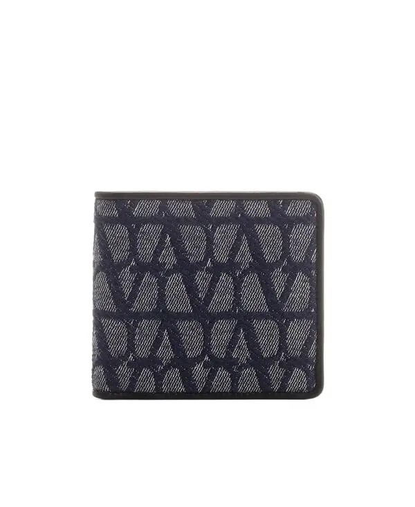 Valentino Garavani All-over Logo Patterned Wallet - Black