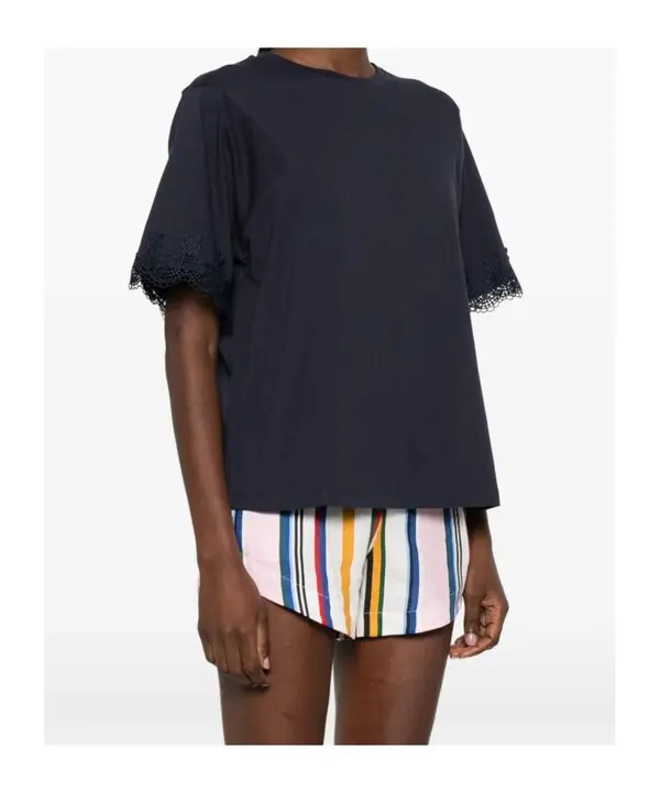 TWINSET Lace-trim T-shirt - Black