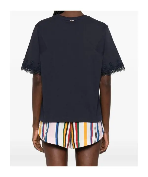 TWINSET Lace-trim T-shirt - Black
