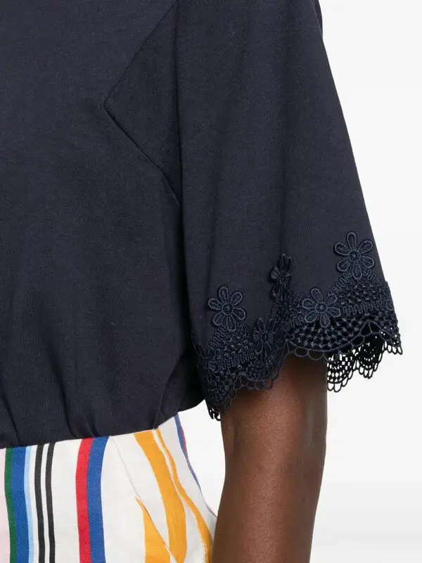 TWINSET Lace-trim T-shirt - Black
