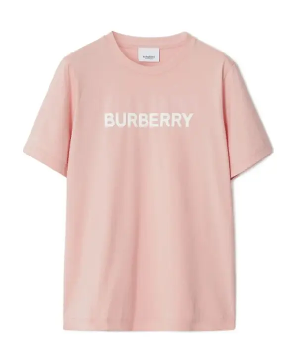 Burberry Logo Print Cotton T-shirt - Pink