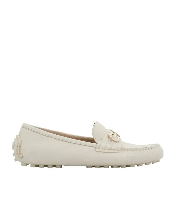 FERRAGAMO Gancini Detail Loafers - White