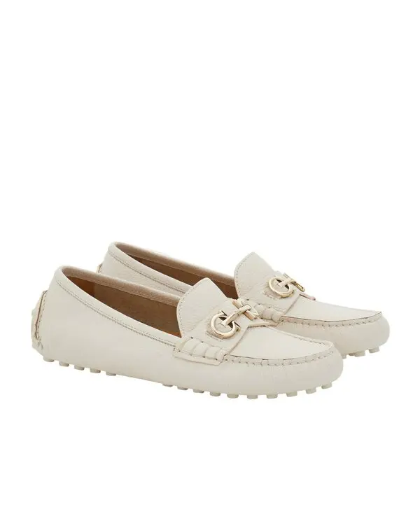 FERRAGAMO Gancini Detail Loafers - White