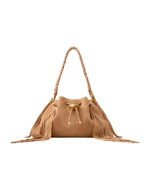 JIMMY CHOO Fringe Shoulder Bag - Toffee