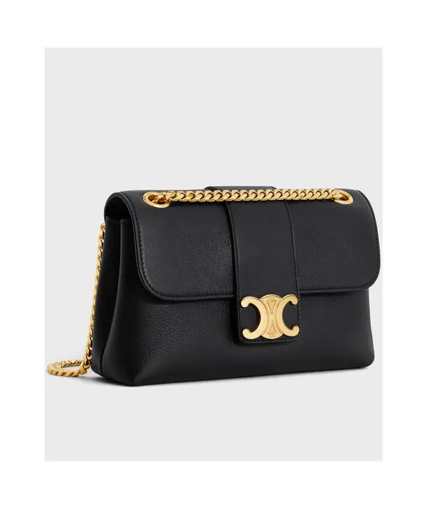 Celine Triomphe Chain Bag - Black