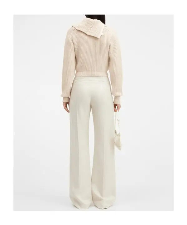 Jacquemus Asymmetrical Mock Neck Sweater - Light Brown