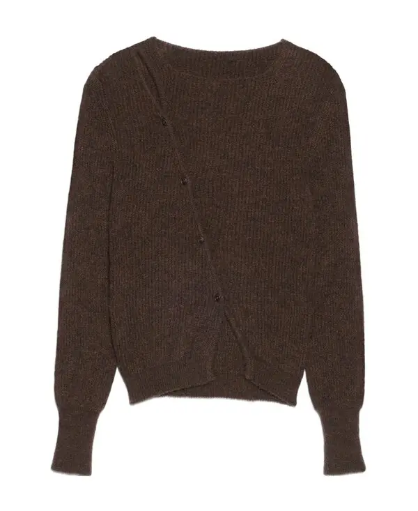 Jacquemus La Pau Cut-out Long-sleeved Cardigan - Black