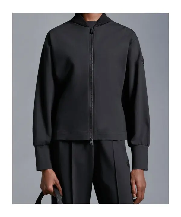 Moncler Zip-up Logo Patch Sweatshirt