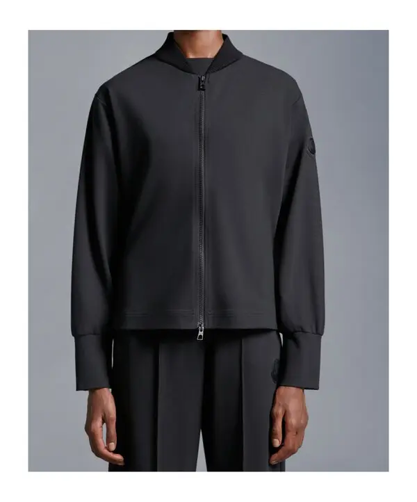 Moncler Zip-up Logo Patch Sweatshirt