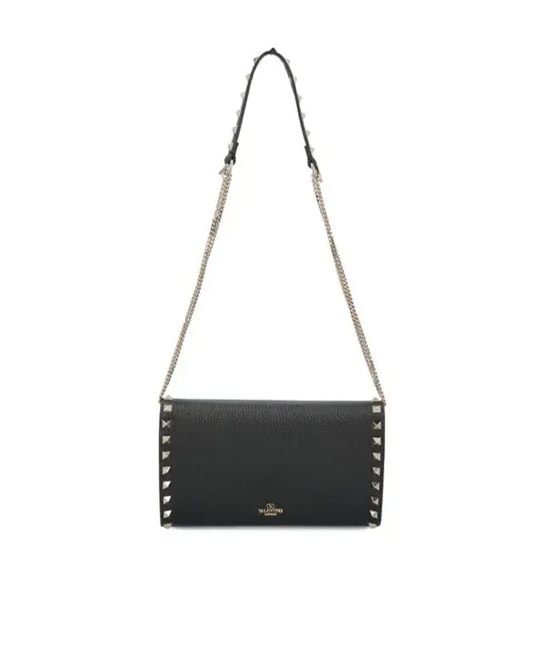 Valentino Garavani Rockstud Foldover Top Crossbody Bag - Black