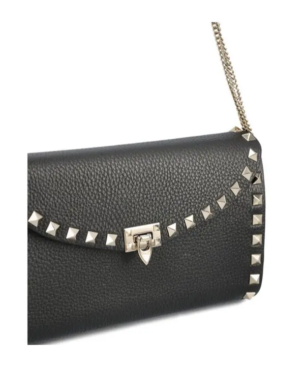 Valentino Garavani Rockstud Foldover Top Crossbody Bag - Black