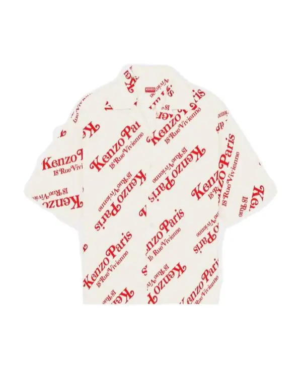 Kenzo Monogram Printed Buttoned Shirt - White
