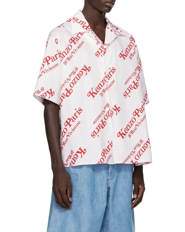 Kenzo Monogram Printed Buttoned Shirt - White