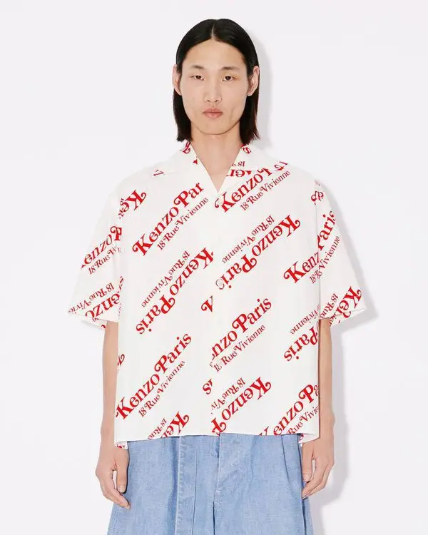 Kenzo Monogram Printed Buttoned Shirt - White