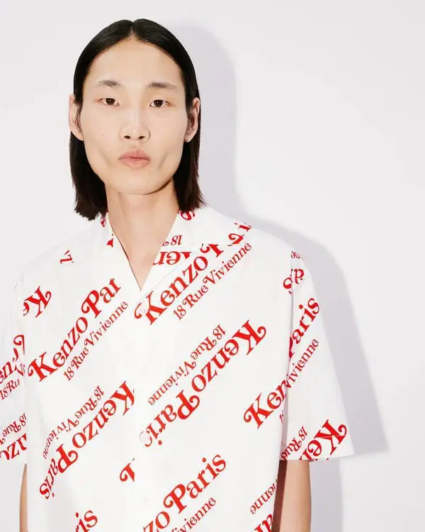 Kenzo Monogram Printed Buttoned Shirt - White