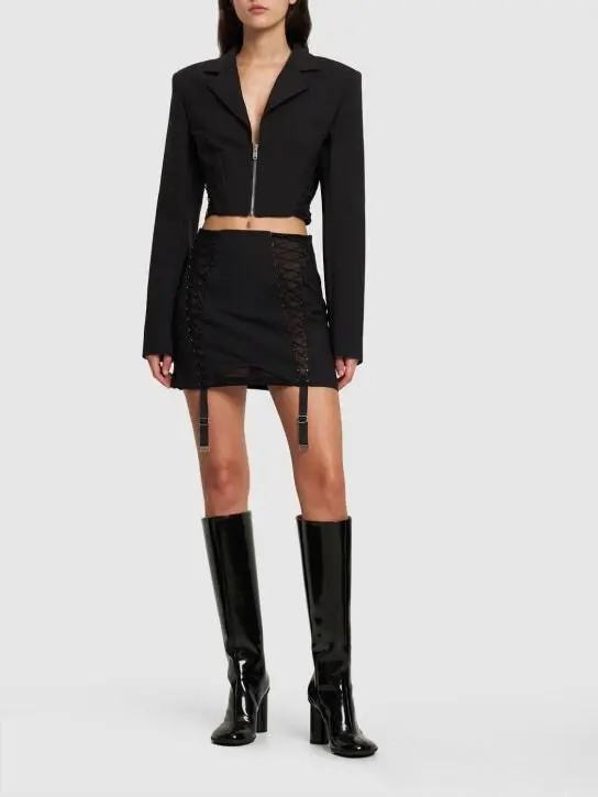 DION LEE Wool Blend Interwoven Casual Jacket
