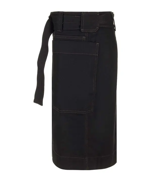 LEMAIRE Belted Apron Midi Skirt