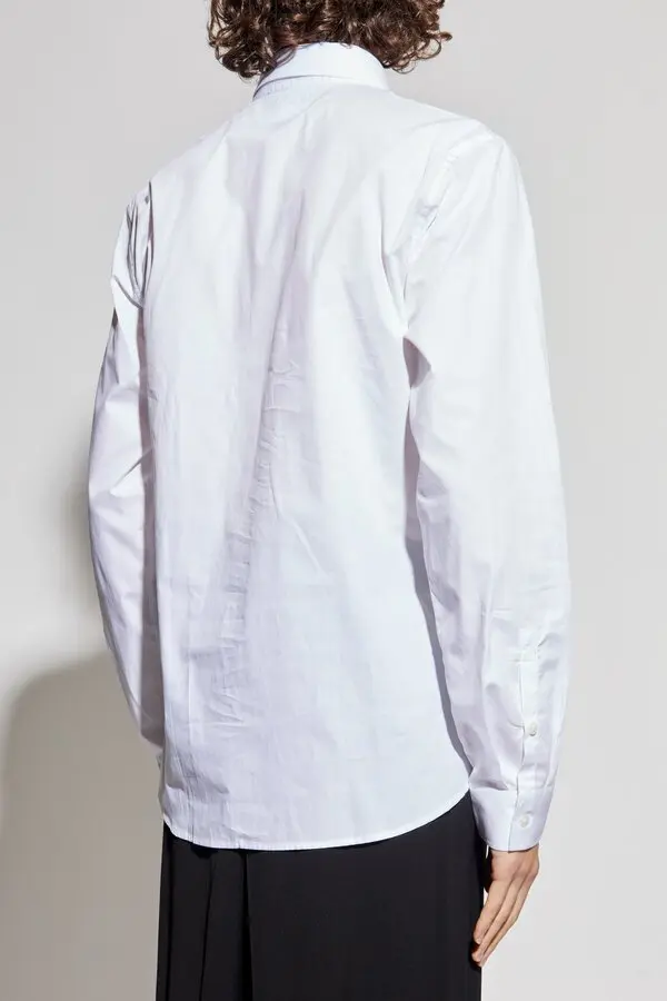 Versace Logo Embroidered Long-sleeved Shirt