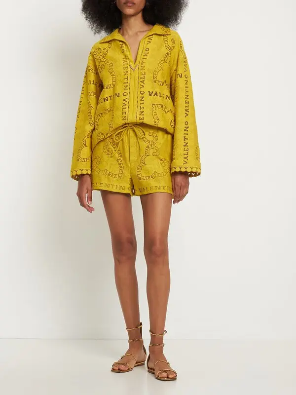 Valentino Garavani Embroidered Drawstring Shorts