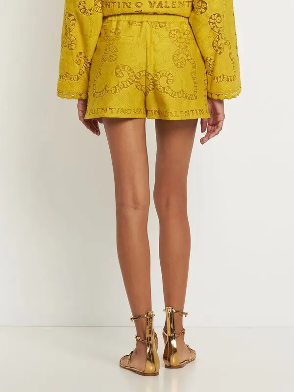 Valentino Garavani Embroidered Drawstring Shorts