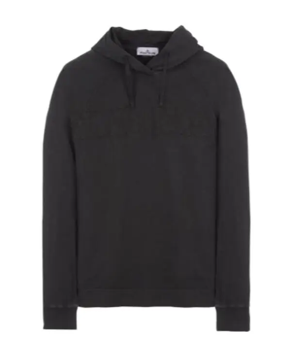 Stone Island Logo Print Cotton Hoodie