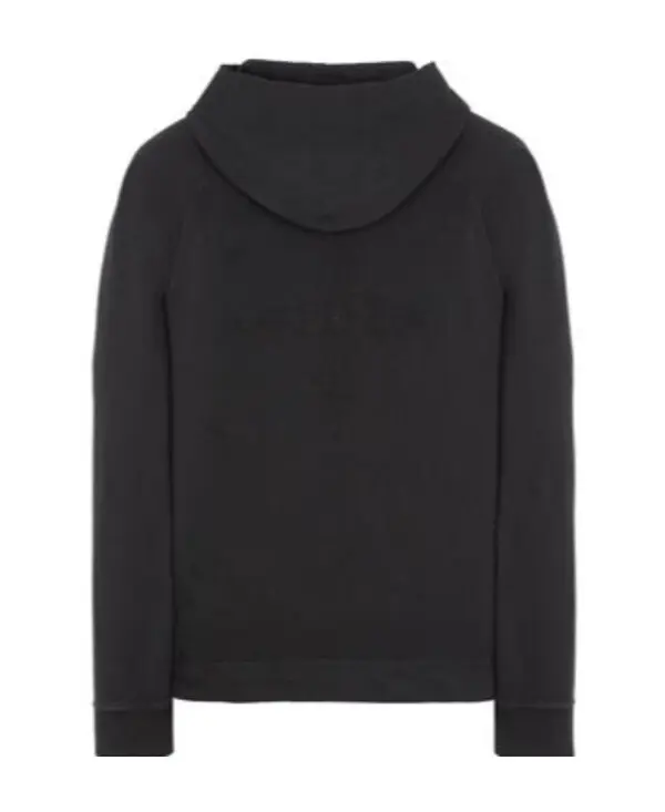 Stone Island Logo Print Cotton Hoodie