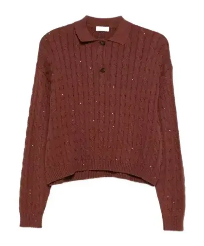 Brunello Cucinelli Cable Knit Polo Sweater