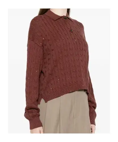 Brunello Cucinelli Cable Knit Polo Sweater
