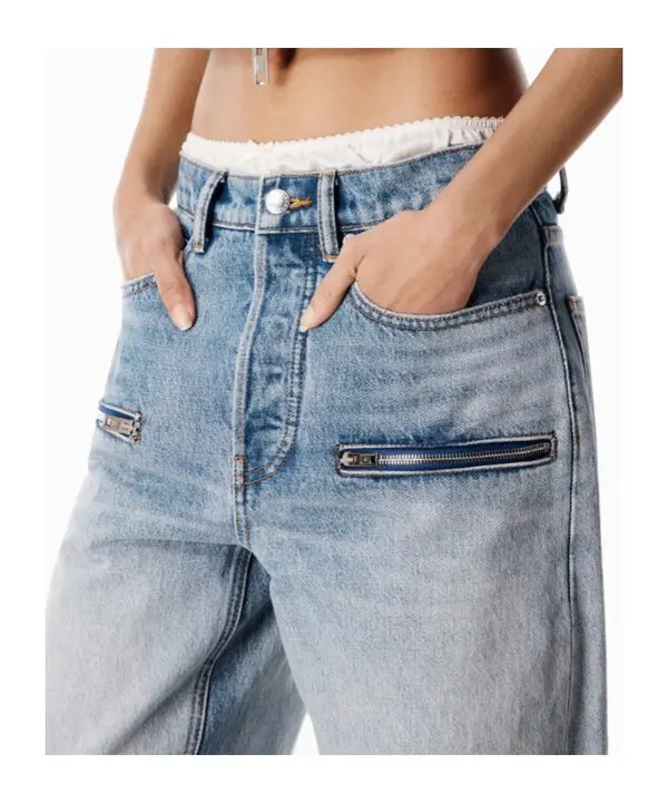 Alexander Wang Logo-patch Zip-detailed Jeans
