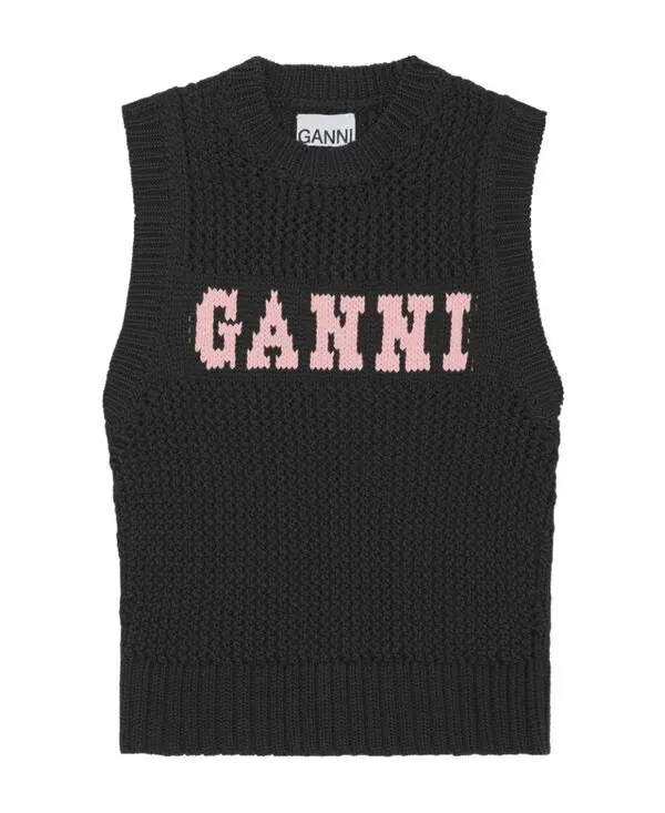 GANNI Cotton Rope Knit Vest