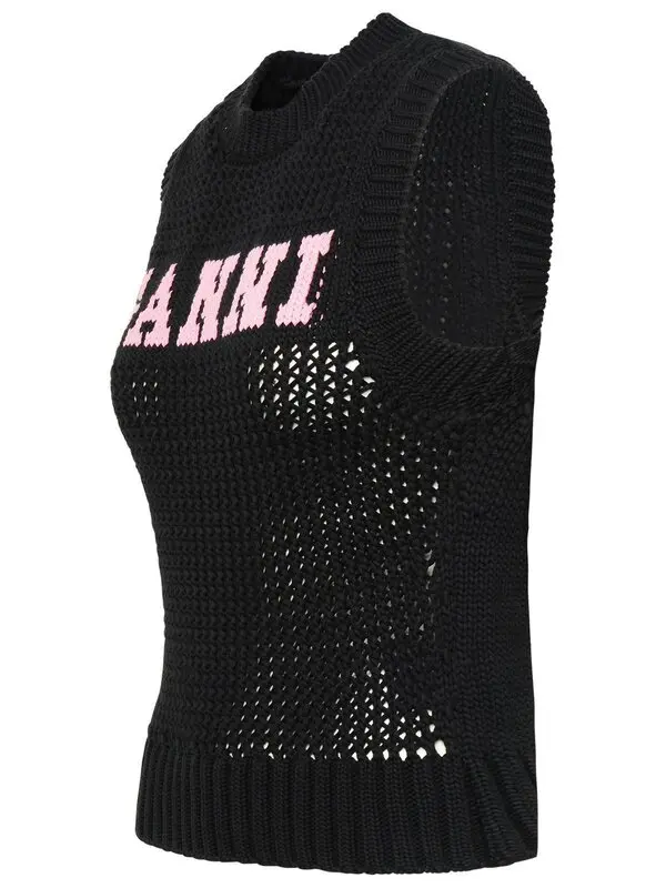 GANNI Cotton Rope Knit Vest
