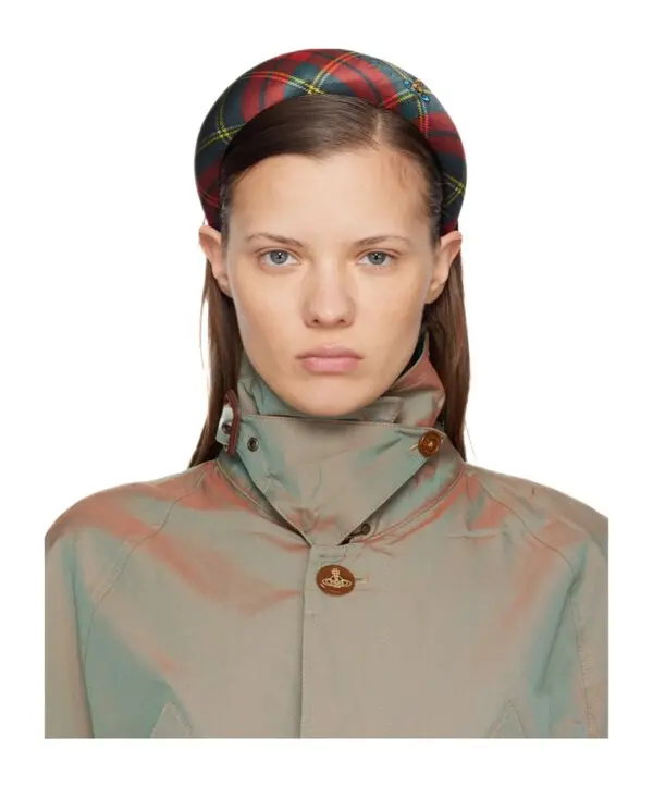 VIVIENNE WESTWOOD Checkered Wide Headband - Yellow