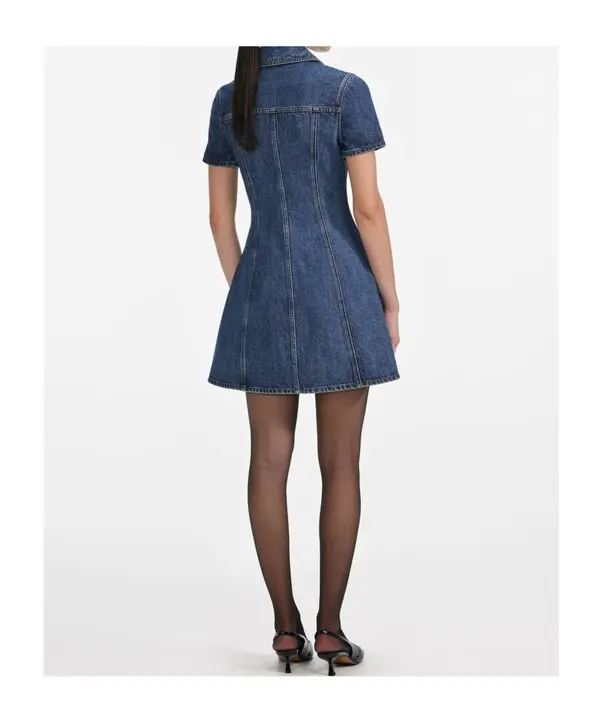 SELF-PORTRAIT Button-fastening Denim Mini Dress
