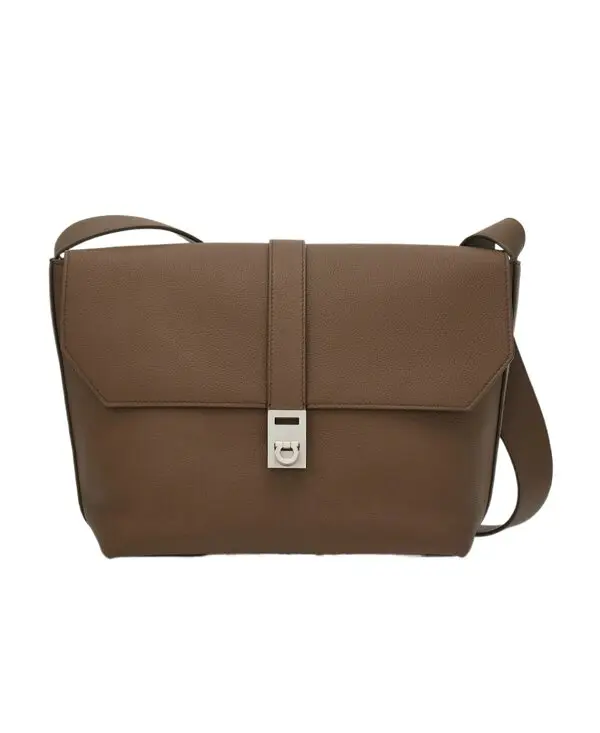 FERRAGAMO Logo Mailman Shoulder Bag - Green