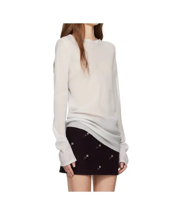 RIER Wool Chiffon Top