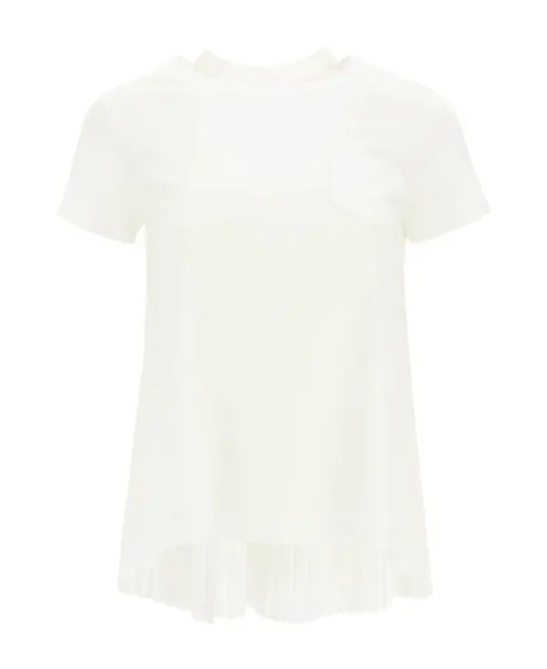 Sacai Pleated Crewneck T-shirt