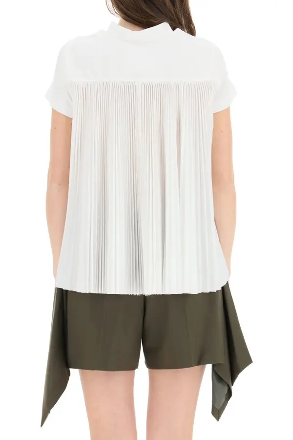 Sacai Pleated Crewneck T-shirt