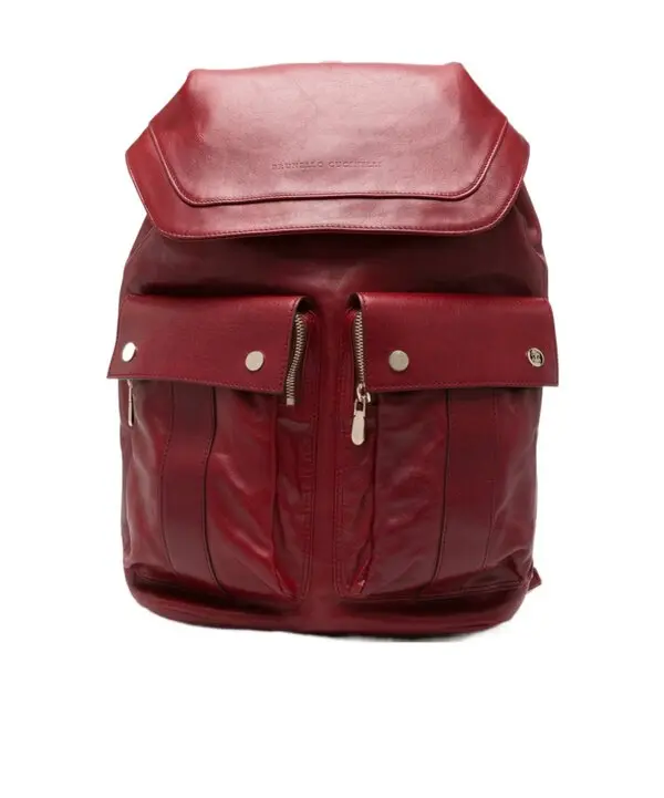 Brunello Cucinelli Leather Flap-top Backpack - Red