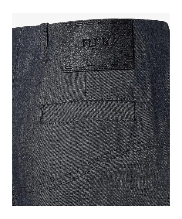 Fendi Light Chambray Double Pleated Shorts