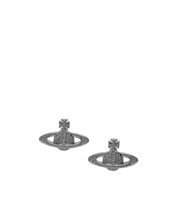 VIVIENNE WESTWOOD Logo Embossed Crystal Orb Earrings - Gray