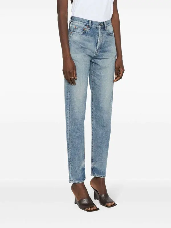 Saint Laurent Button Detailed High-waist Skinny Jeans