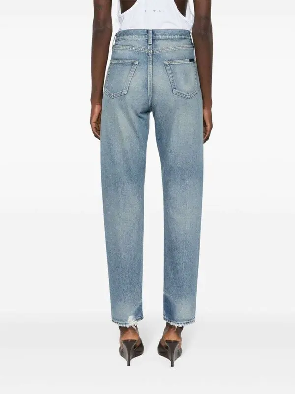 Saint Laurent Button Detailed High-waist Skinny Jeans